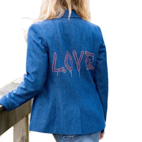 Hipchik | Jackets & Coats | Love Drip Blazer Denim | Poshmark